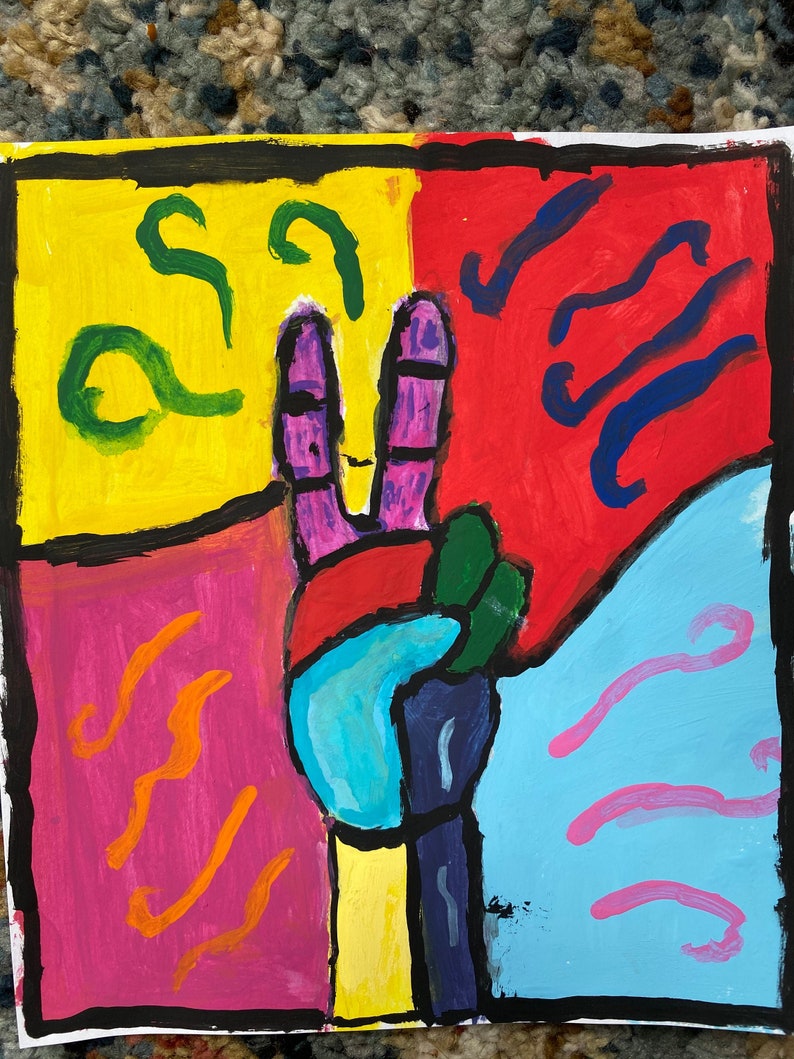 Picasso Inspired Peace Sign - Etsy