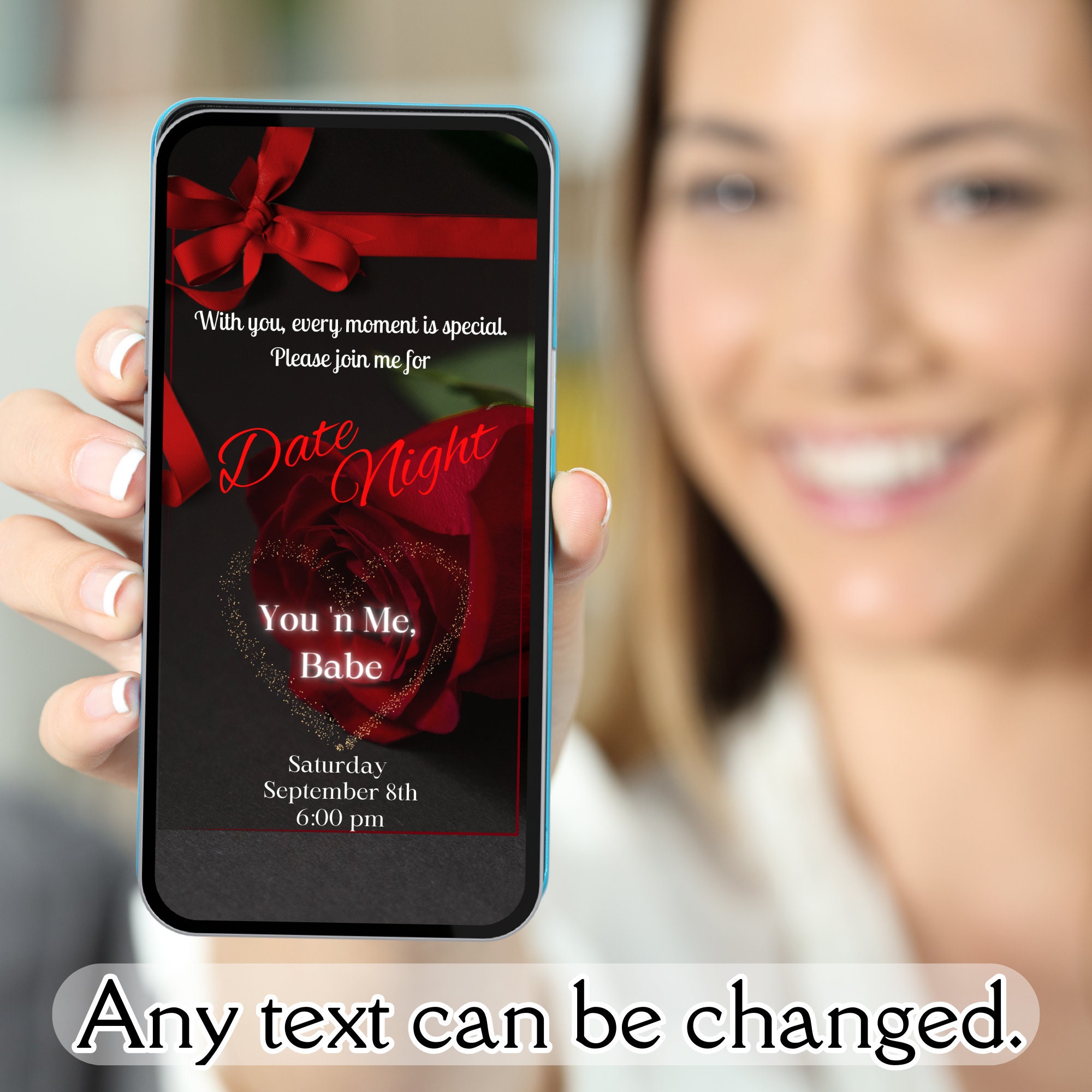 Digital Date Night Invitation Date Night Idea Romantic Rose Evite for ...