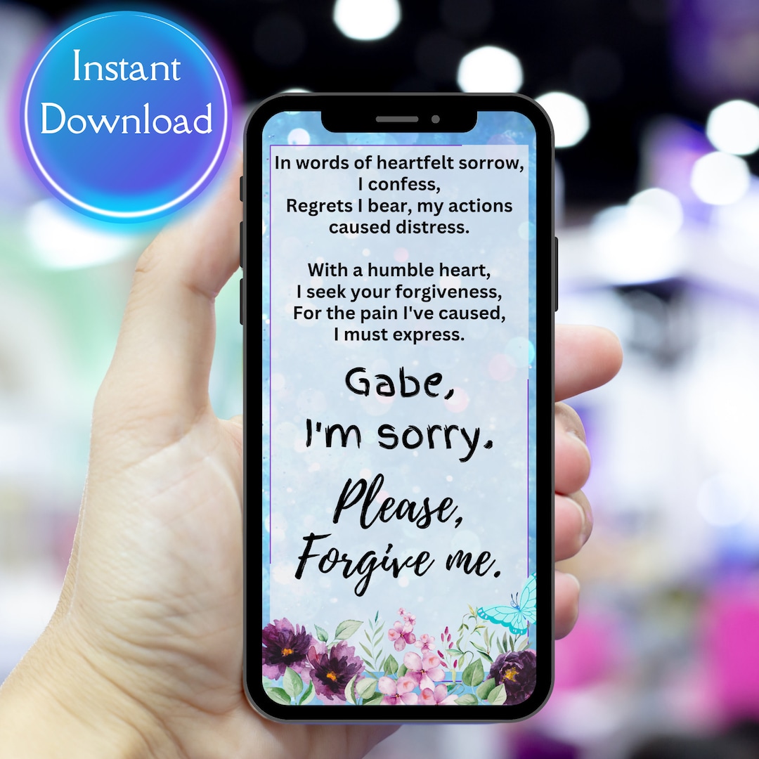 Digital Download Apology Card Apologize Unique I'm Sorry Card Apology ...