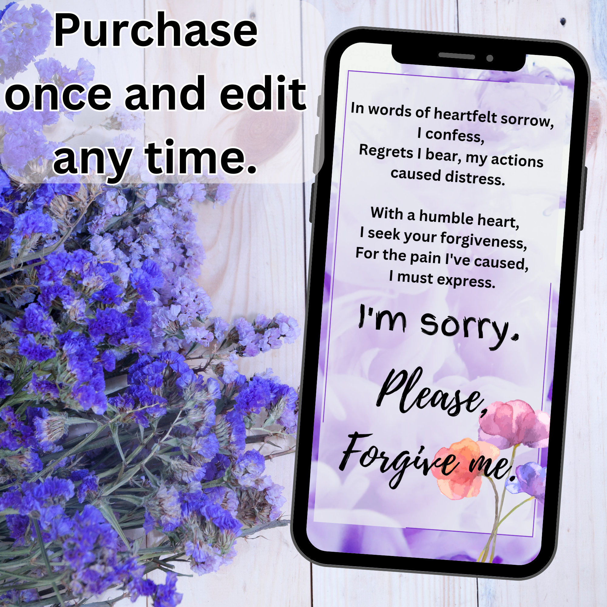 Digital Download Apology Card Apologize Unique I'm Sorry Card Apology ...