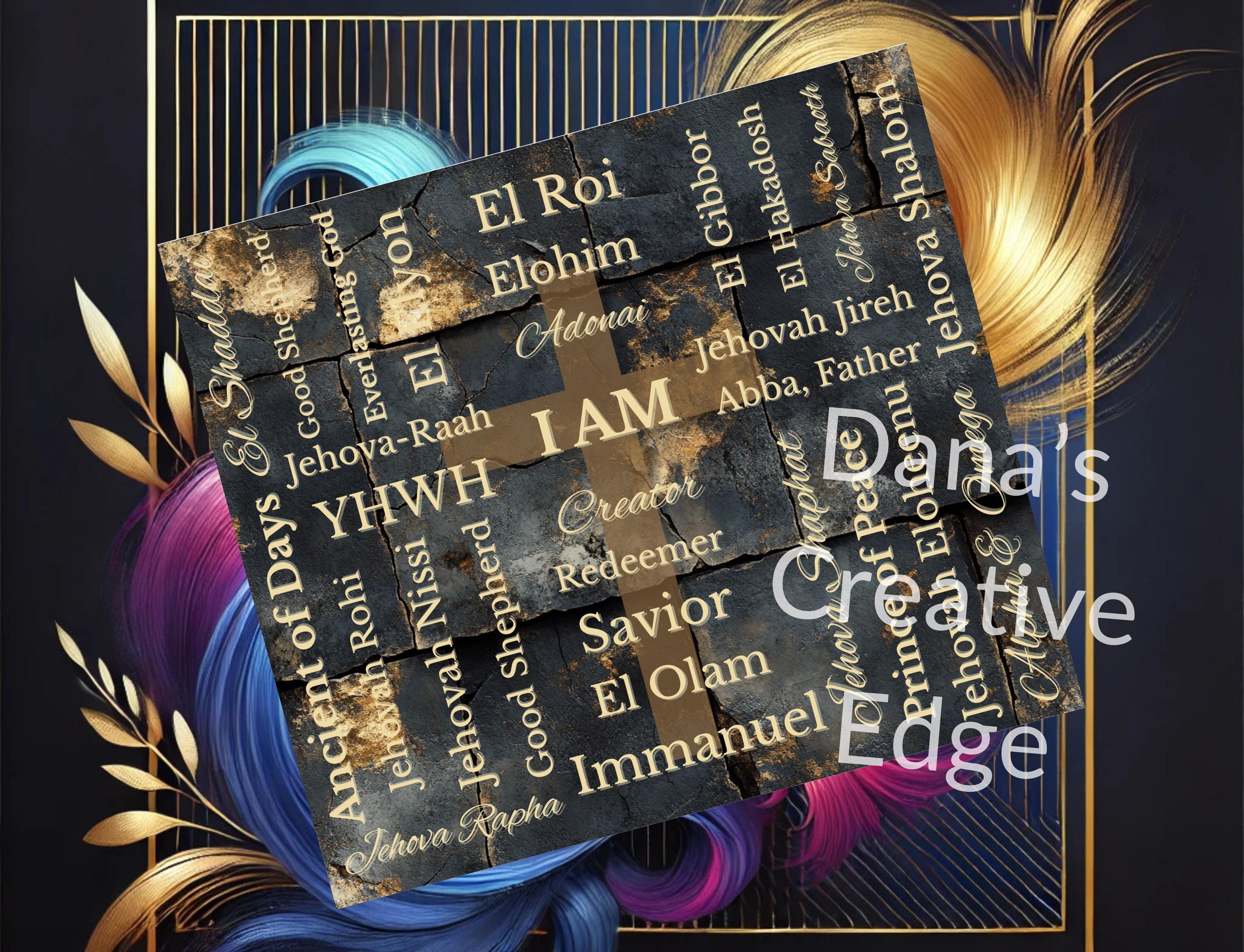 I AM Names of God Tumbler PNG 20oz Christian Tumbler Wrap for Men Gift ...