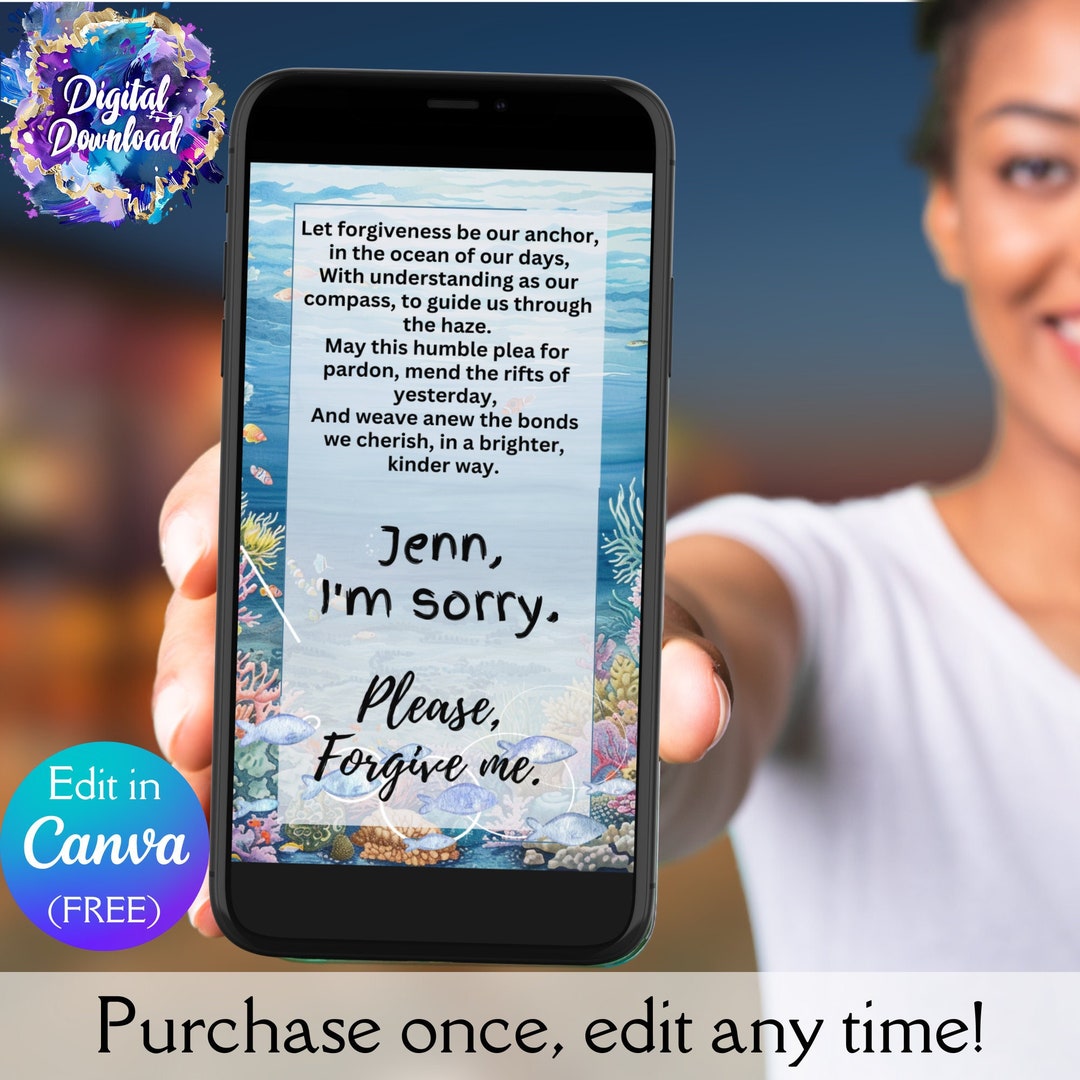 Digital Download Apology Card Apologize Unique I'm Sorry Card Apology ...