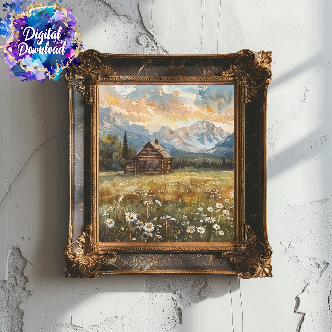 Digital Download Rustic Wall Art Print Vintage Style Landscape Print ...