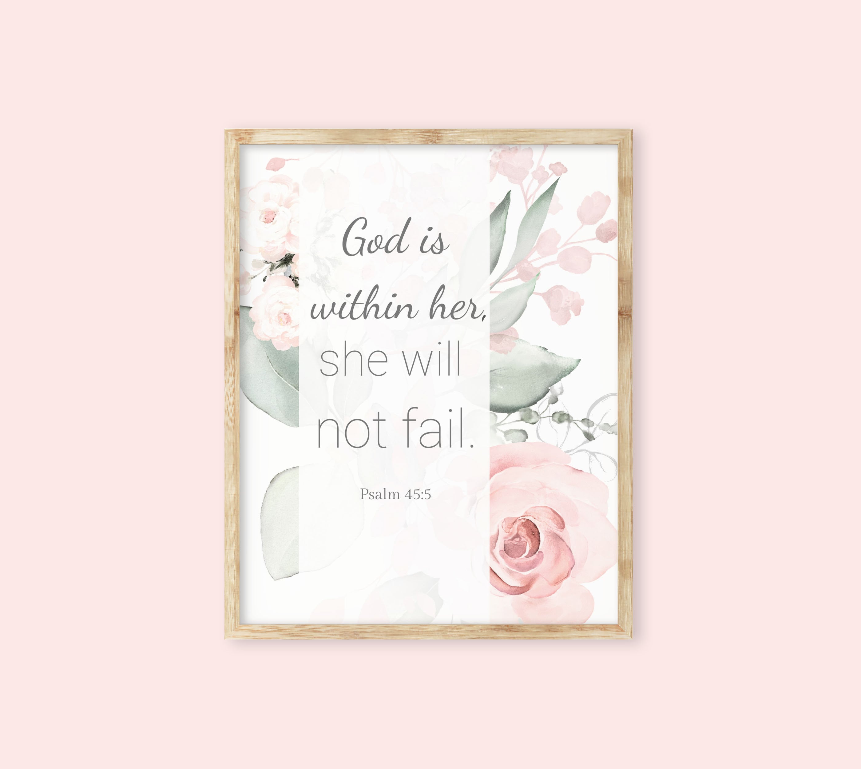 God is Within Her, She Will Not Fail, Psalm 45:5 Printable, Instant ...