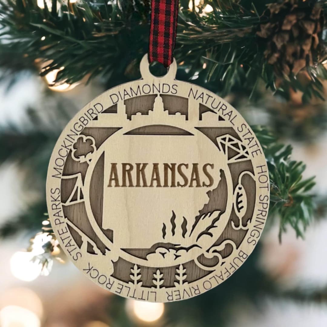 Arkansas State Ornament, Arkansas Christmas Tree Decoration, Travel ...