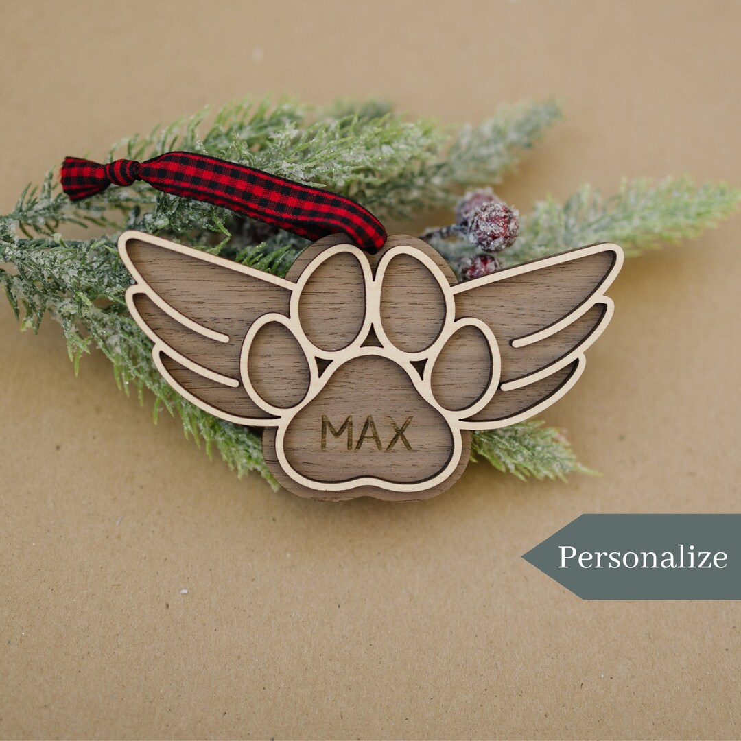 Personalized Angel Dog Paw Ornament Custom Pet Wings - Etsy