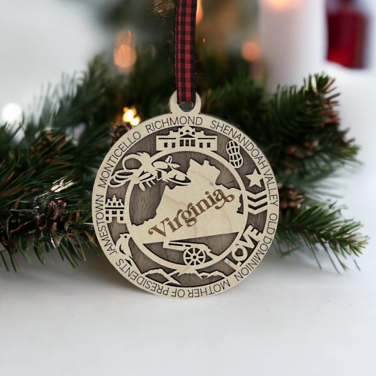Virginia State Christmas Ornament, Virginia Christmas Tree Decoration ...