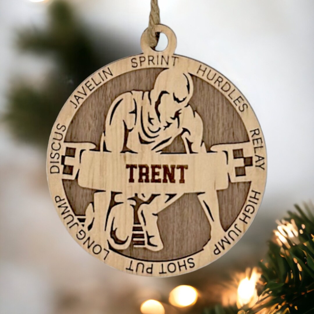 Personalized Male Track and Field Ornament, Custom Runner Christmas ...