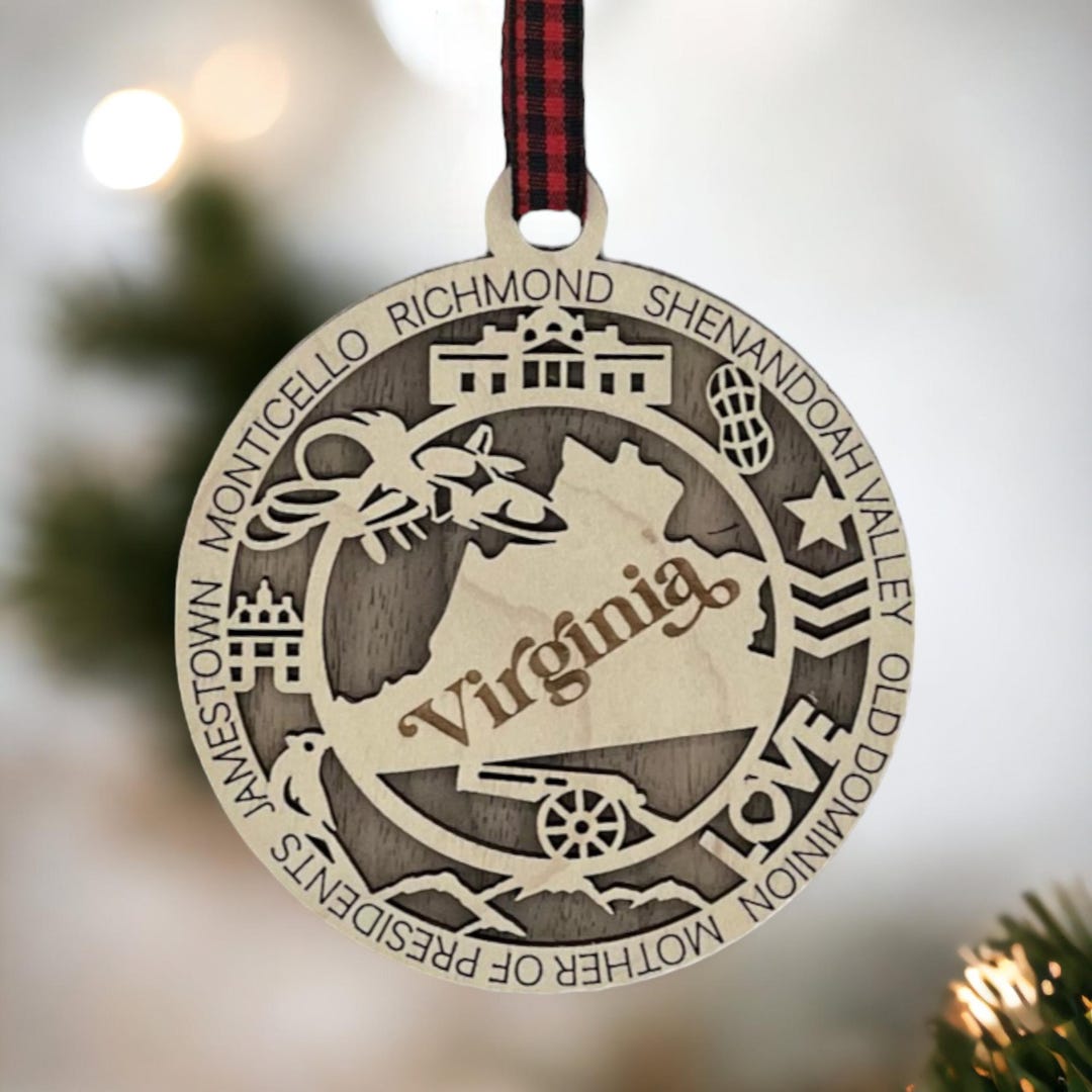 Virginia State Christmas Ornament, Virginia Christmas Tree Decoration ...
