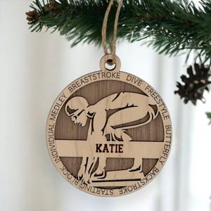 Personalized Girl Swimmer Ornament, Christmas Girl Swim Ornament, Just ...