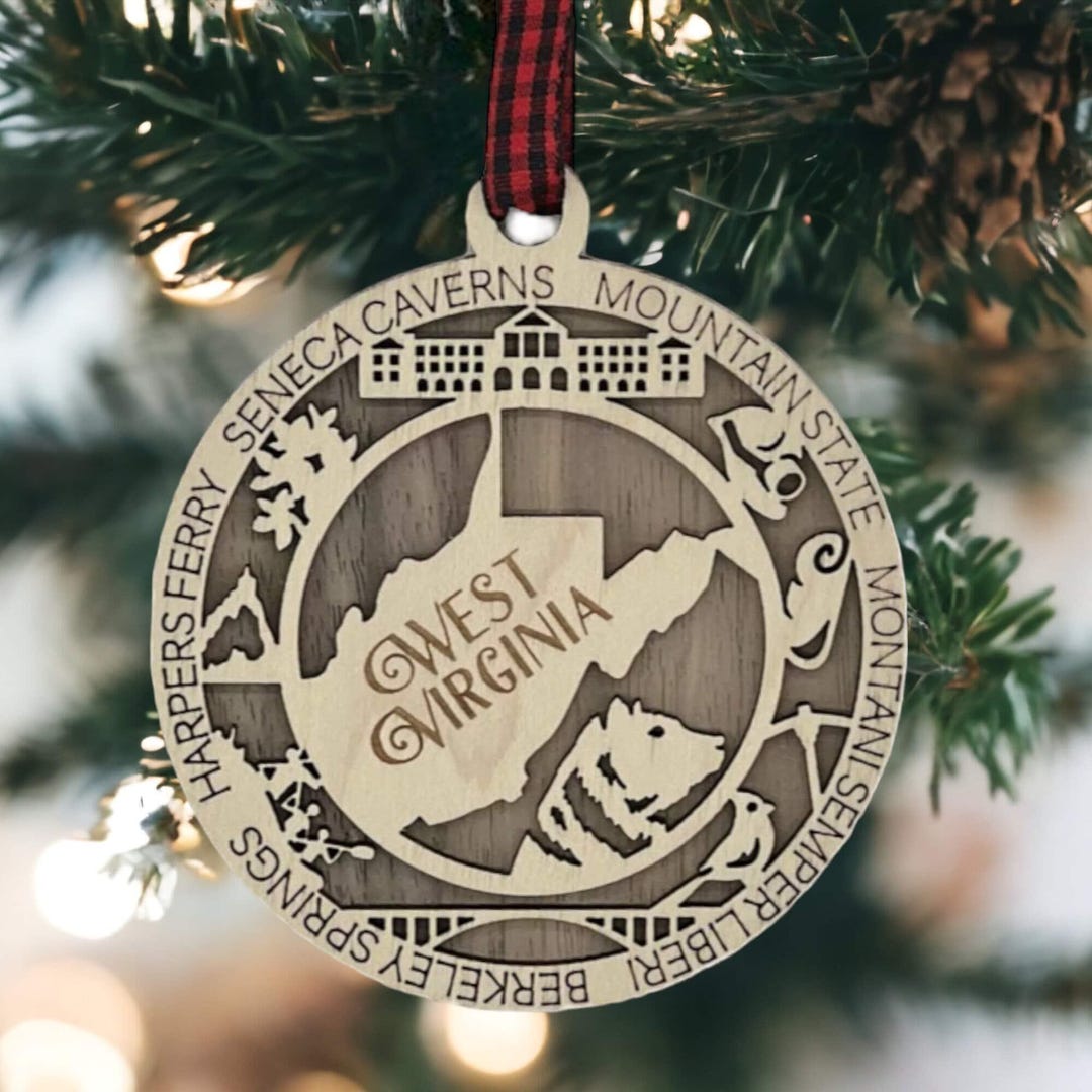 West Virginia State Ornament, Wheeling WV Christmas Tree Ornament, New ...