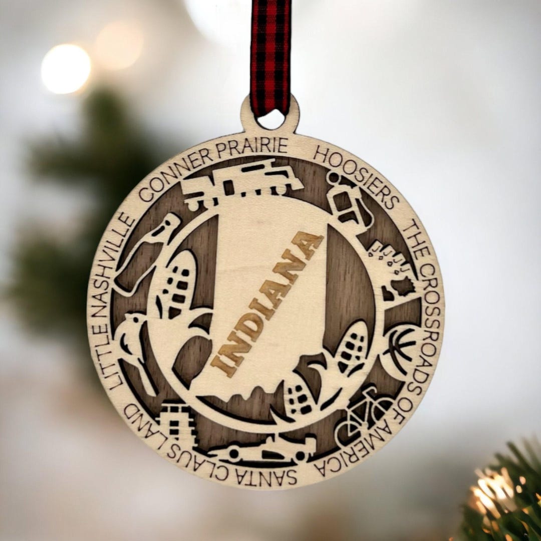Indiana Christmas Ornament, Indianapolis Indiana State Ornament, Gifts ...