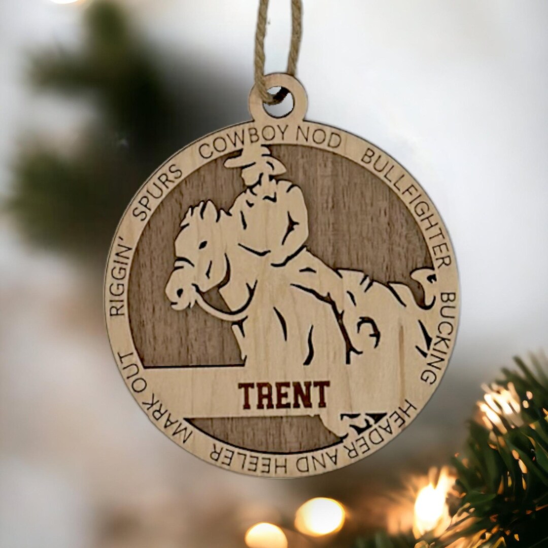 Personalized Male Rodeo Christmas Ornament, Horseback Riding Sports ...