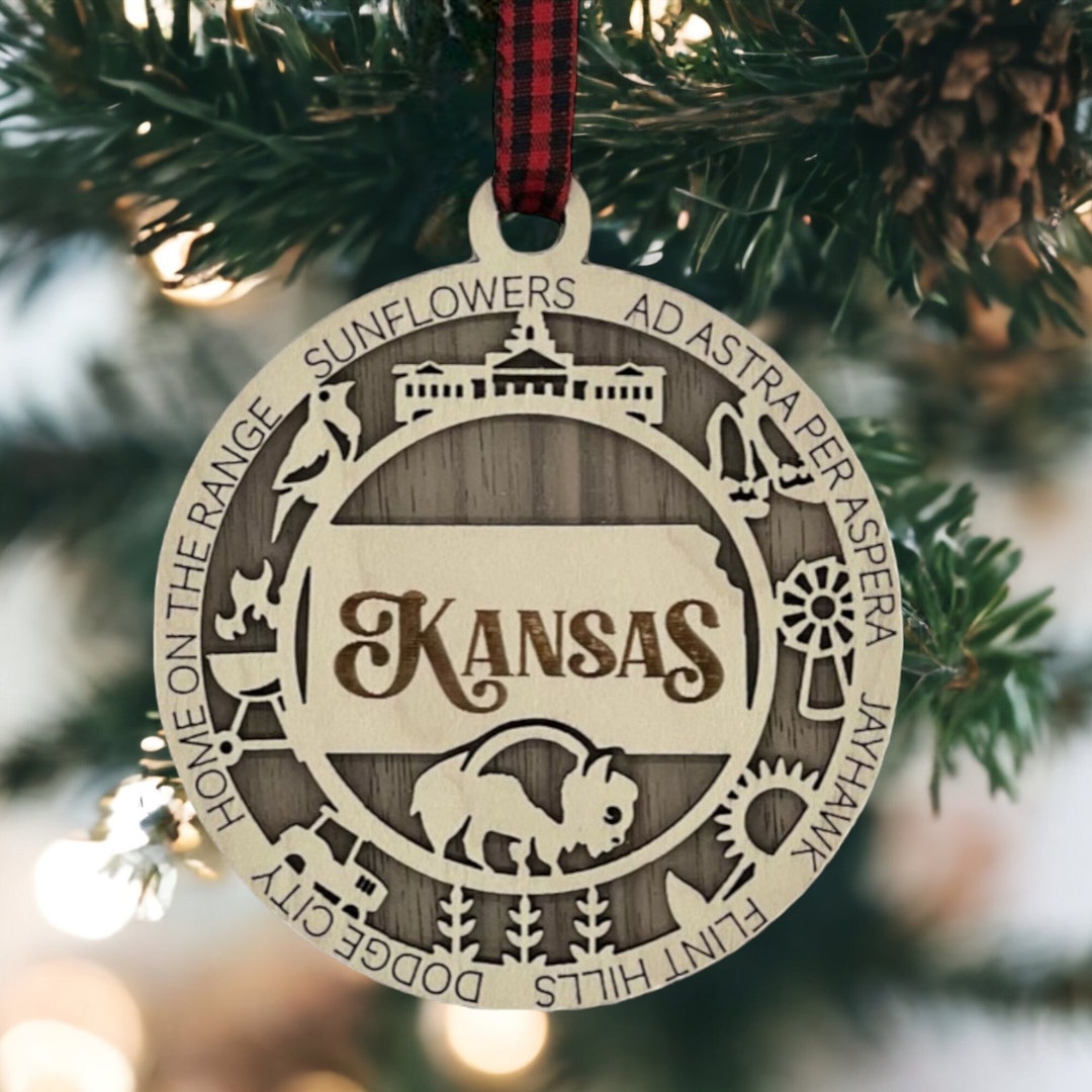 Kansas City Skyline Christmas Tree Ornament Kansas Highlights - Etsy