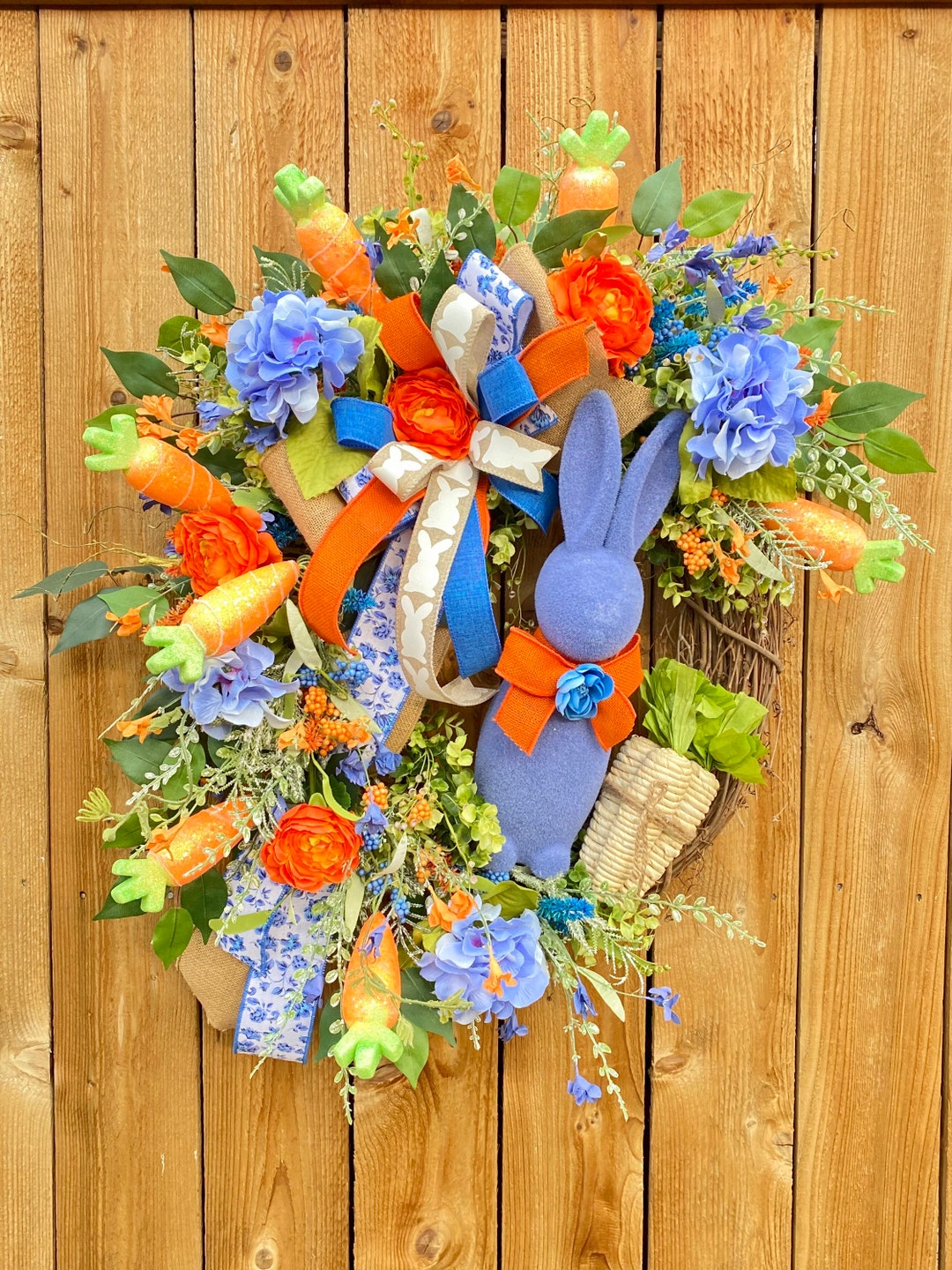 Easter Decor Spring Wreath for Front Door, Easter Bunny Wreath, Easter ...