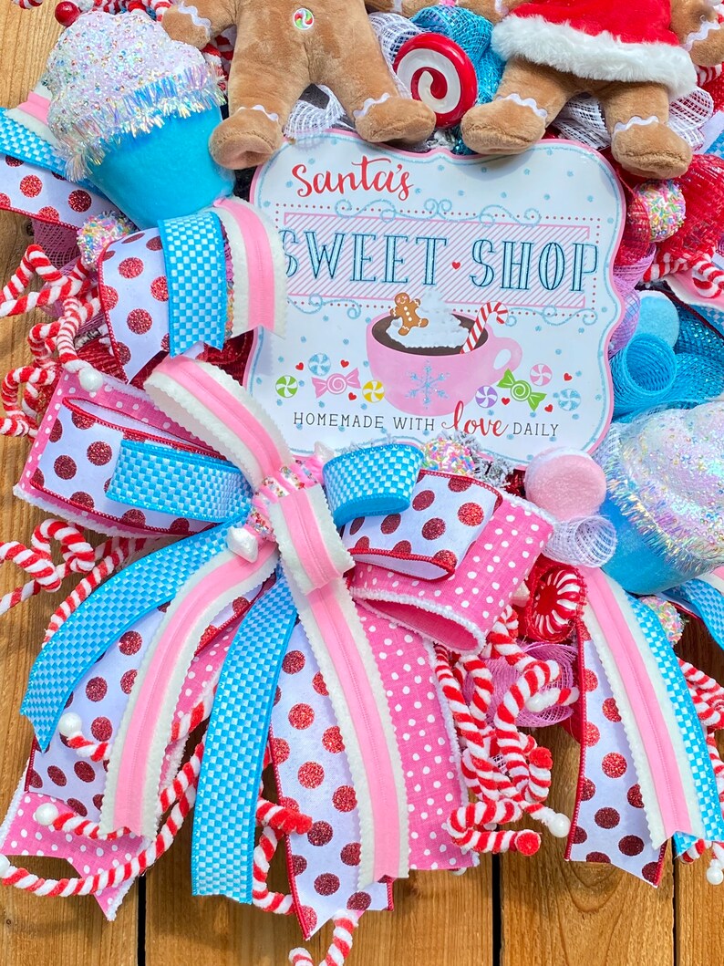 Gingerbread Christmas Wreath: Santa's Sweet Shop Holiday Decor - Etsy