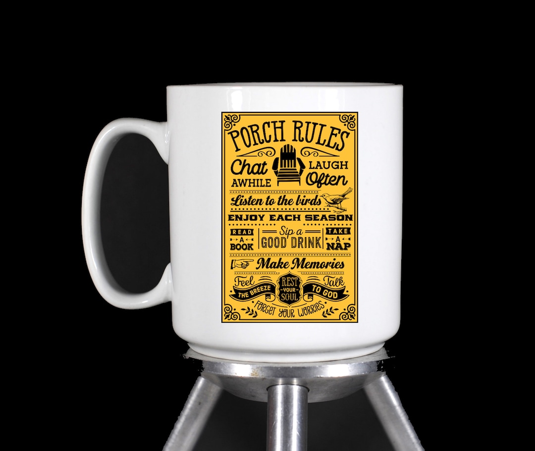 Porch Rules Personalized Coffee Mugs & Water Bottles dishwasher ...