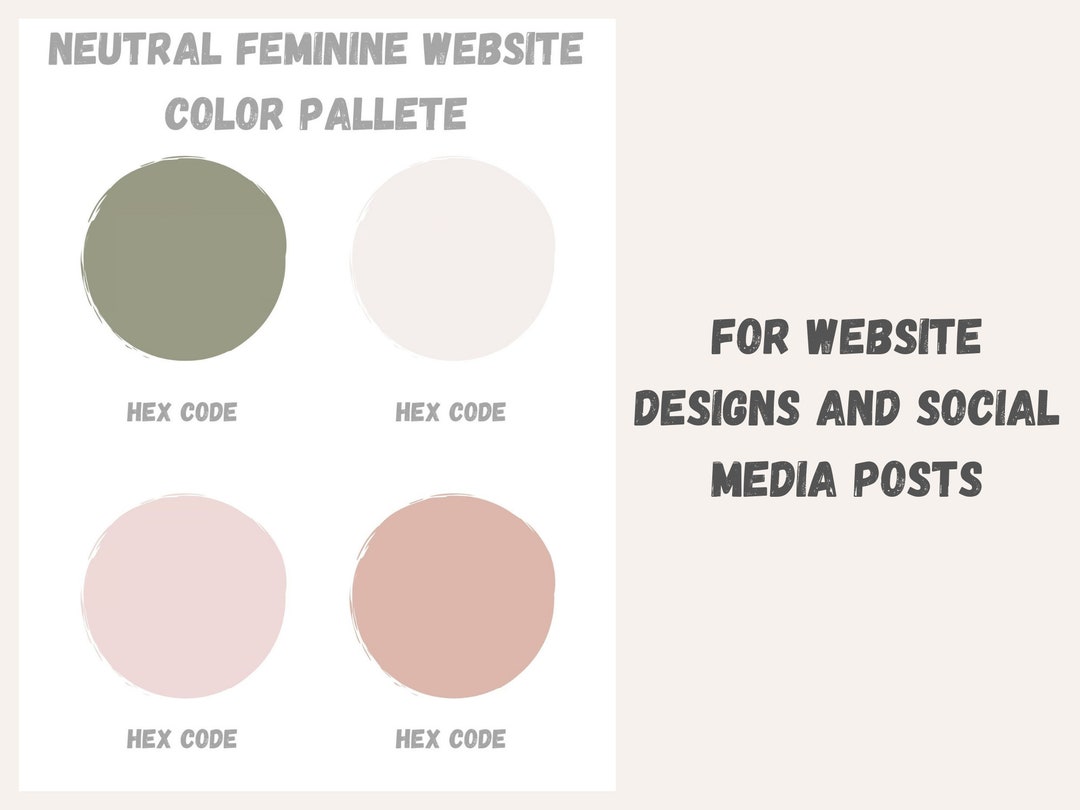Neutral Feminine Color Palette for Website Designs and Social Media ...
