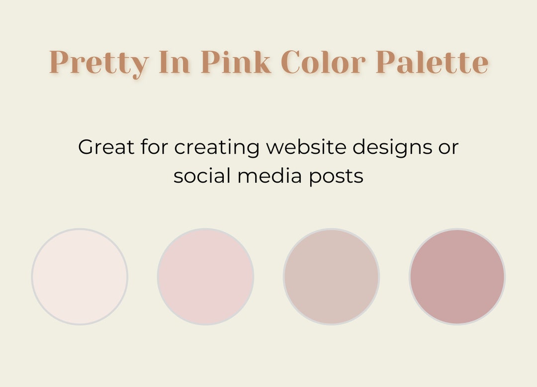 Pretty in Pink Color Palette for Websites and Social Media - Etsy