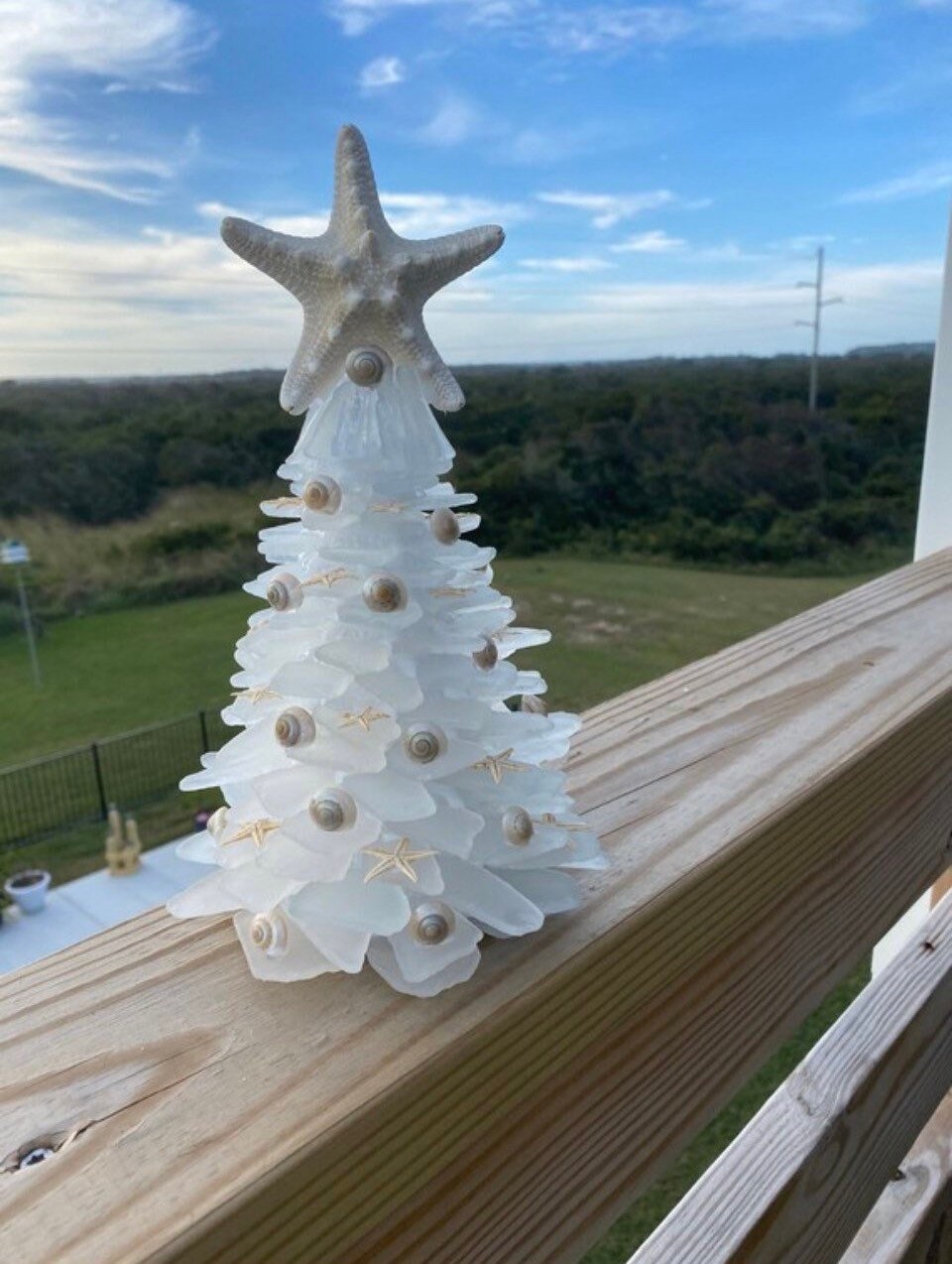 Med White Ice Glass Tree - Etsy