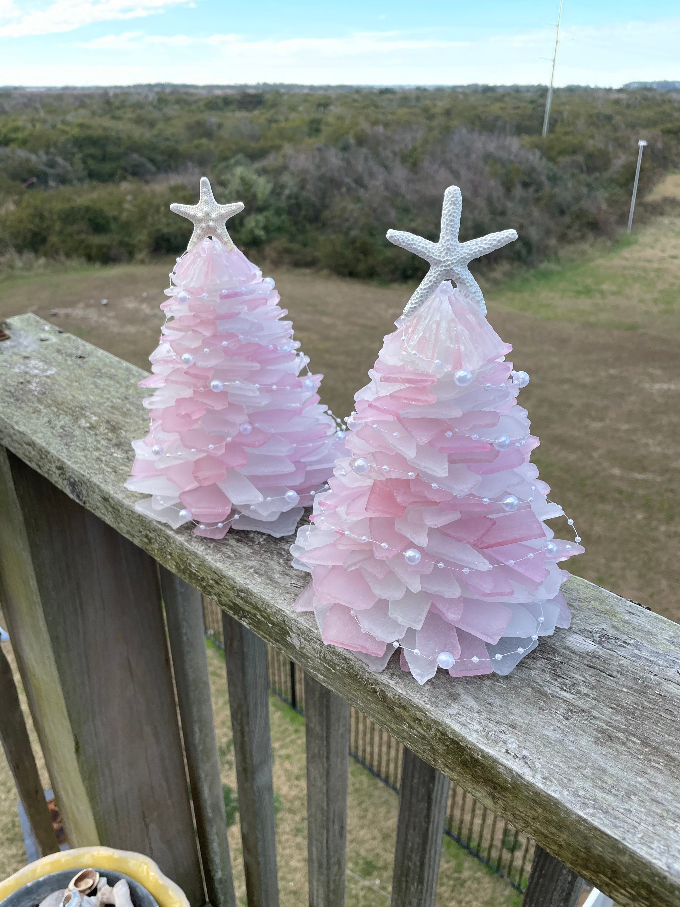 Pink and White Sea Glass Tree | Etsy