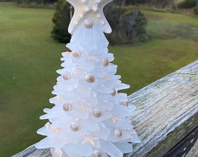 Med White Ice Glass Tree - Etsy