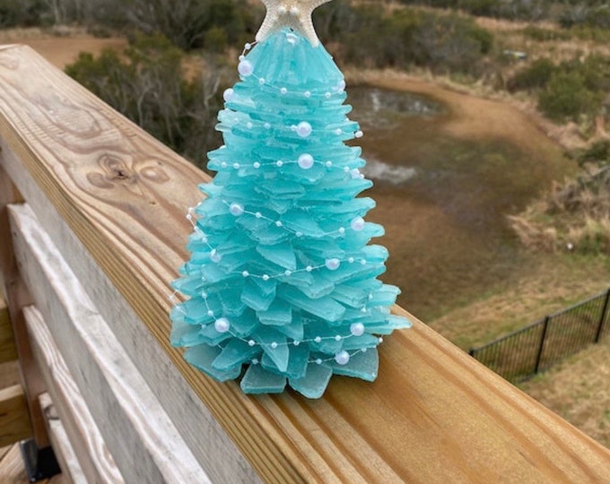 Med Turquoise Blue Sea Glass Tree - Etsy