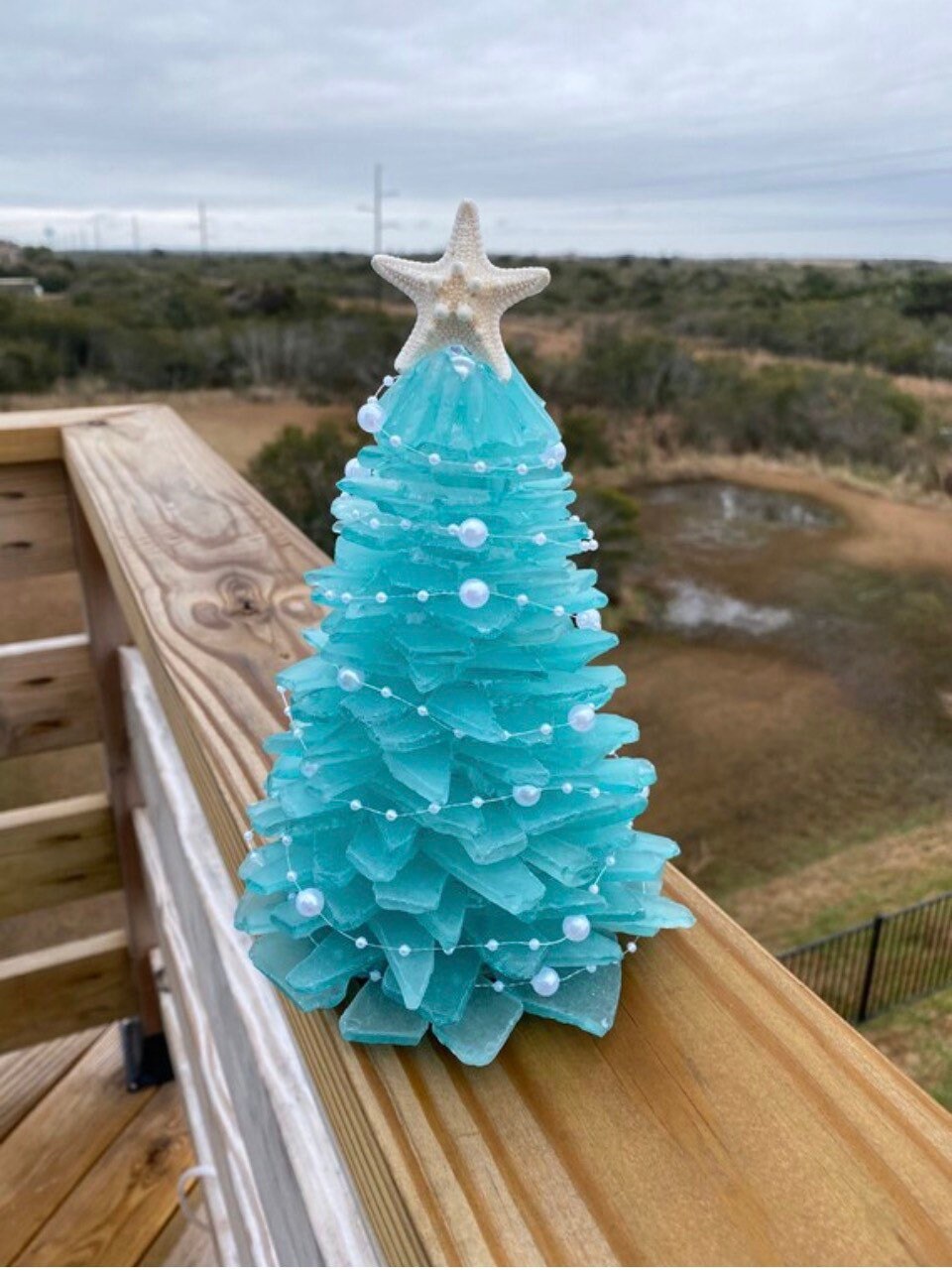 Med Turquoise Blue Sea Glass Tree | Etsy