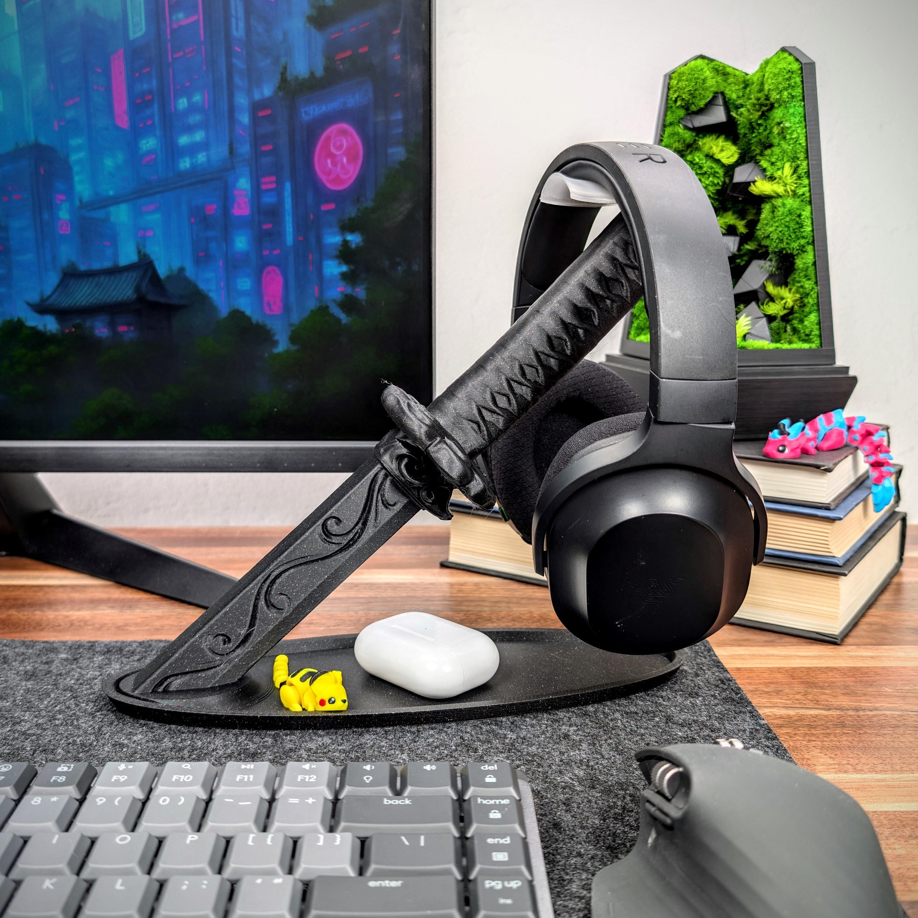 Sword Headphone Stand, Japanese Katana Swords, Headset Holder, Gamer ...