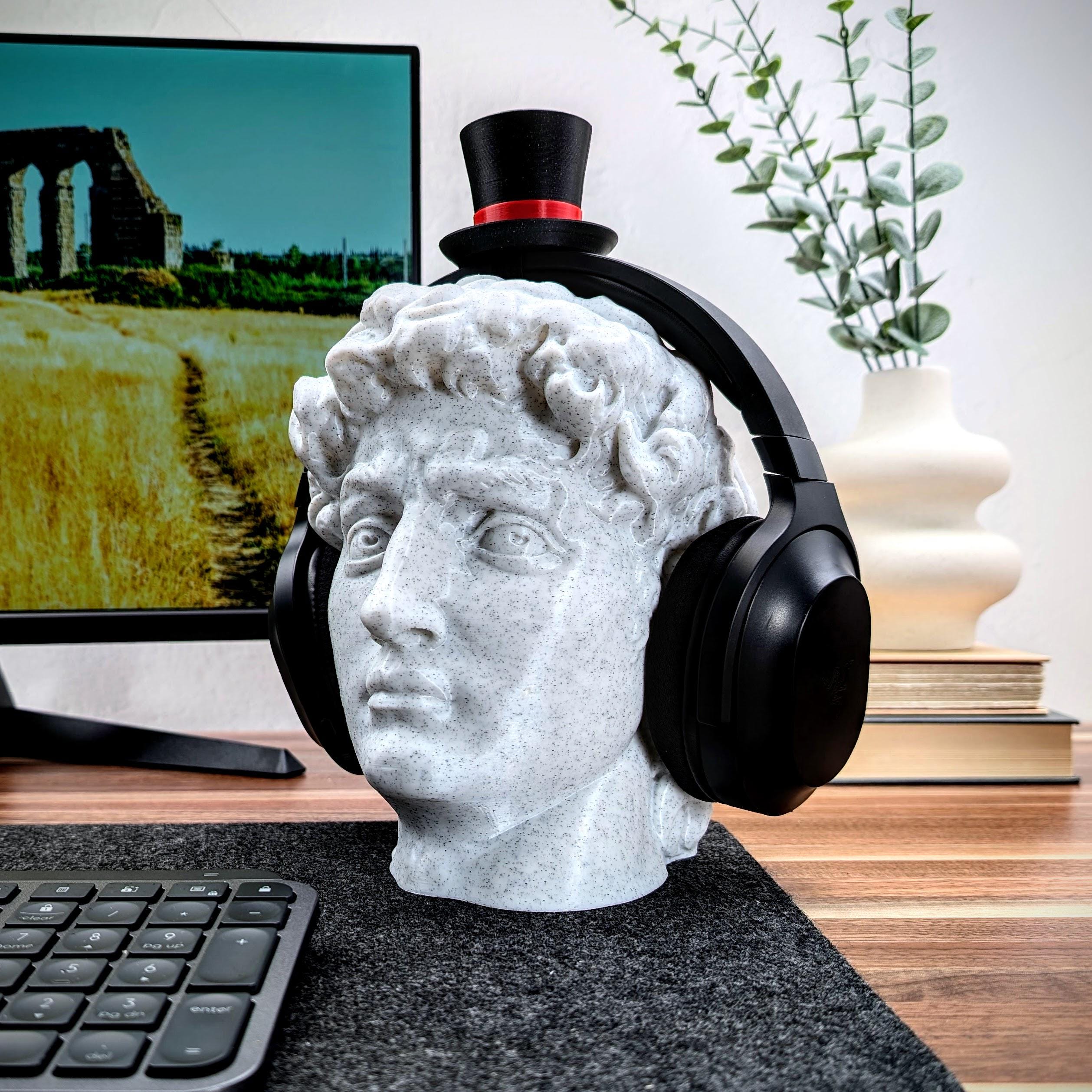 Michelangelo's David Headphone Stand - David Bust Sculpture - Headset ...