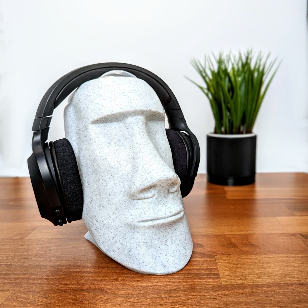 Moai Headphone Stand Headset Holder Sculpture Easter Island - Etsy