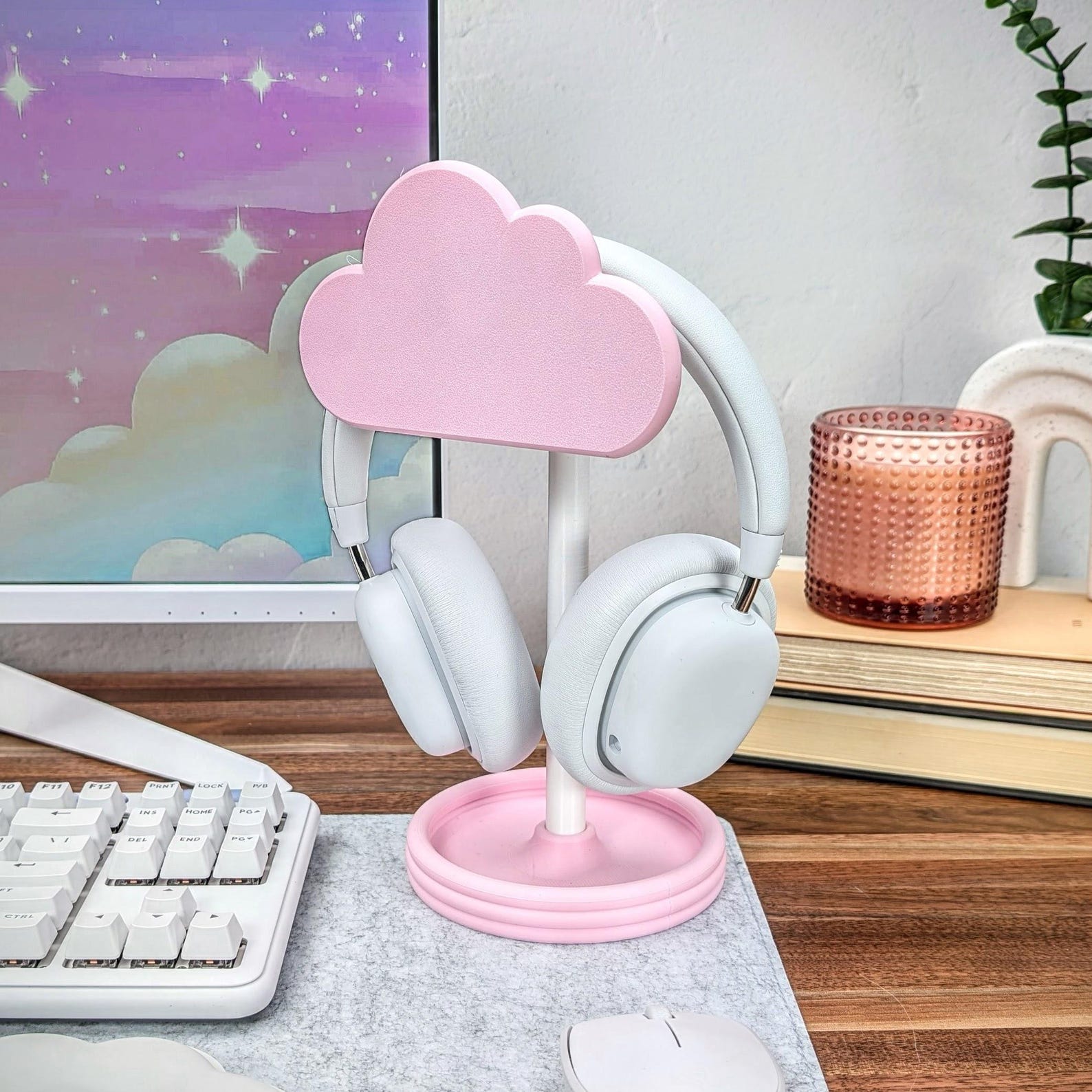 Cloud Headphone Stand, Minimal Wall Mountable Headset Holder, Cute ...
