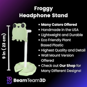 Frog Headphone Stand, Cute Headset Holder, Wall Mountable Headset ...