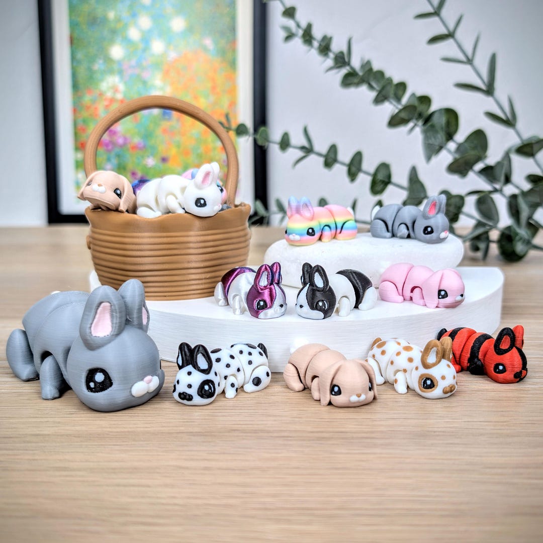 Bunny Fidget, Rabbit Flexi Toy, Articulating Fidget Toys, Harlequin ...