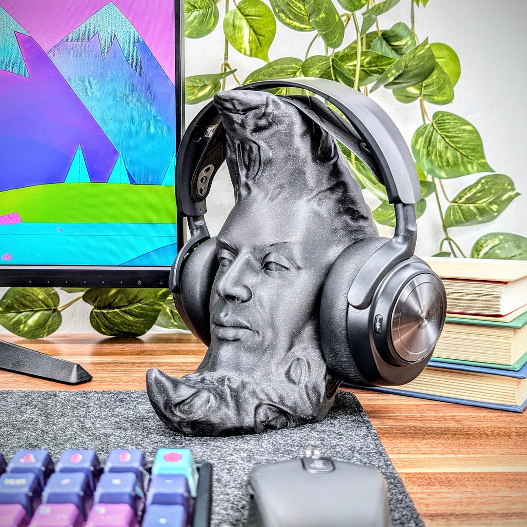 Moon Face Headphone Stand - Unique Headset Holder - Headphone Hanger ...