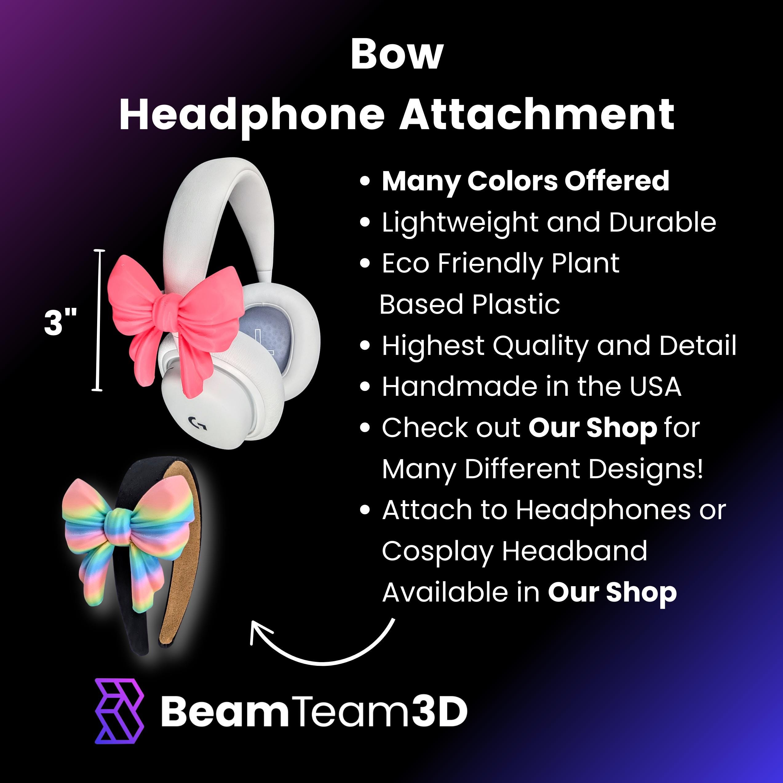 Bow Headphone Accessory, Cute Coquette Bows for Headsets, Headset ...