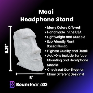 Moai Headphone Stand - Headset Holder - Sculpture Easter Island ...