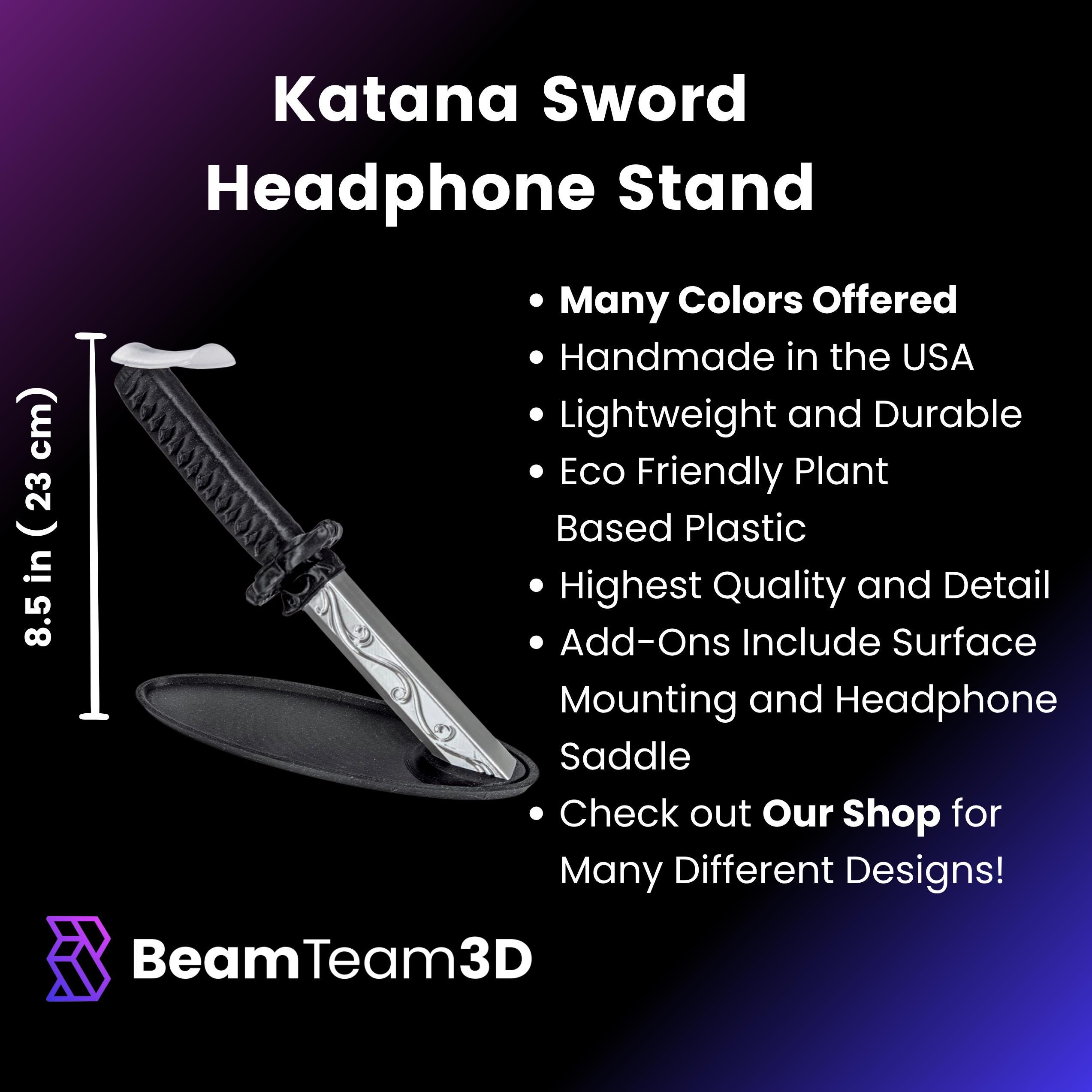 Sword Headphone Stand, Japanese Katana Swords, Headset Holder, Gamer ...