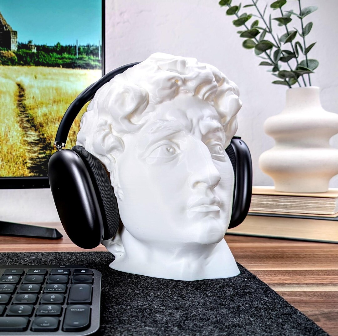 Michelangelo's David Headphone Stand - David Bust Sculpture - Headset ...