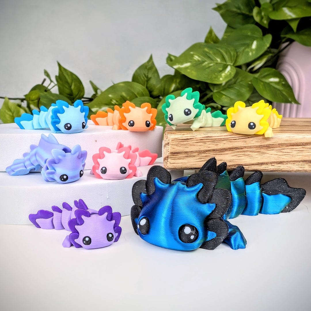 Axolotl Fidget Toy, Articulating Kawaii Desk Pet, Cute Desk Fidget Toys ...