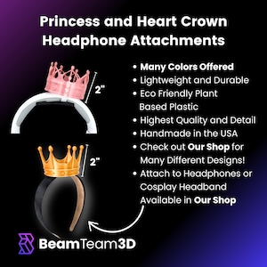 Princess Crown Headphone Ears - Gaming and Streaming Headset ...