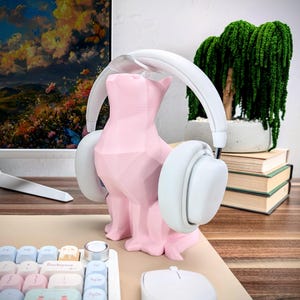 Cute Cat Headphone Stand - Cat Headset Holder - Kawaii Desk Decor - Cat ...