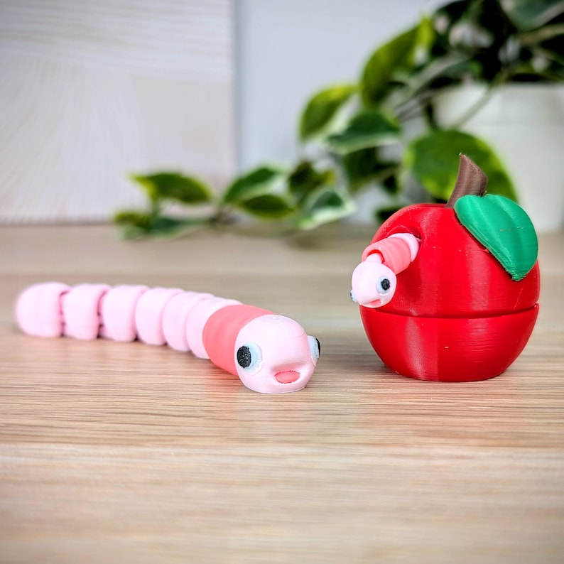 Worm Fidgets, Worm Fidget Toy With Apple, Gifts for Teachers ...