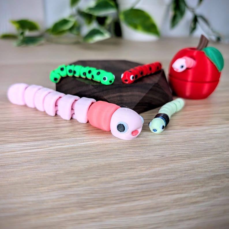 Worm Fidgets, Worm Fidget Toy With Apple, Gifts for Teachers ...