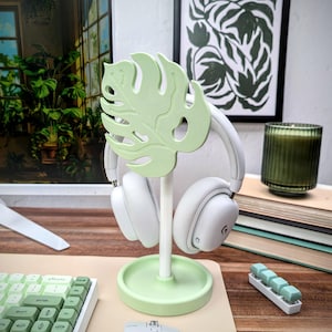 Cozy Headphone Stand, Monstera Wall Mountable Headset Holder, Flower ...