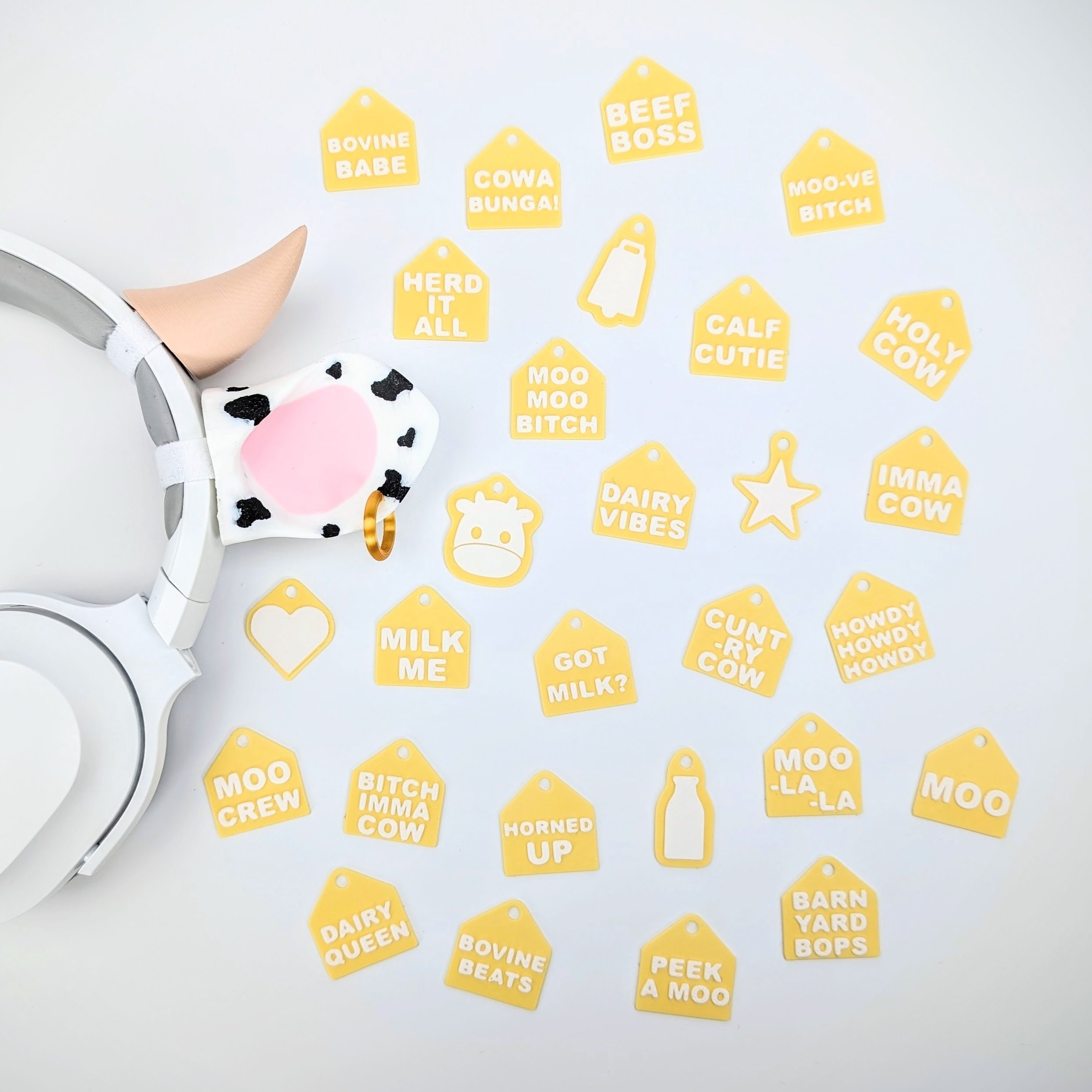 Cow Earrings and Tags - Cow Ears for Headphones - Cow Accessories ...