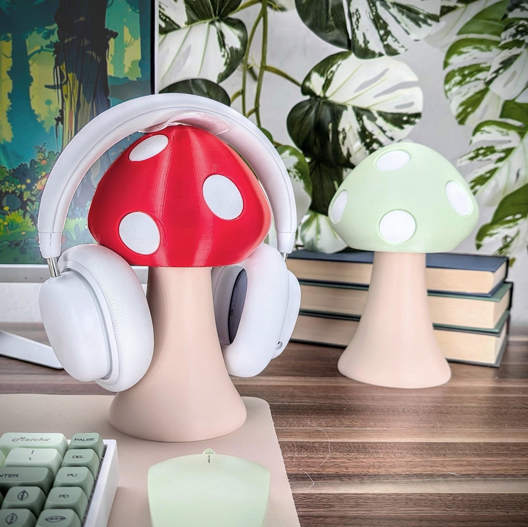Mushroom Headphone Stand - Kawaii Gamer Girl - Headset Holder - Cute ...