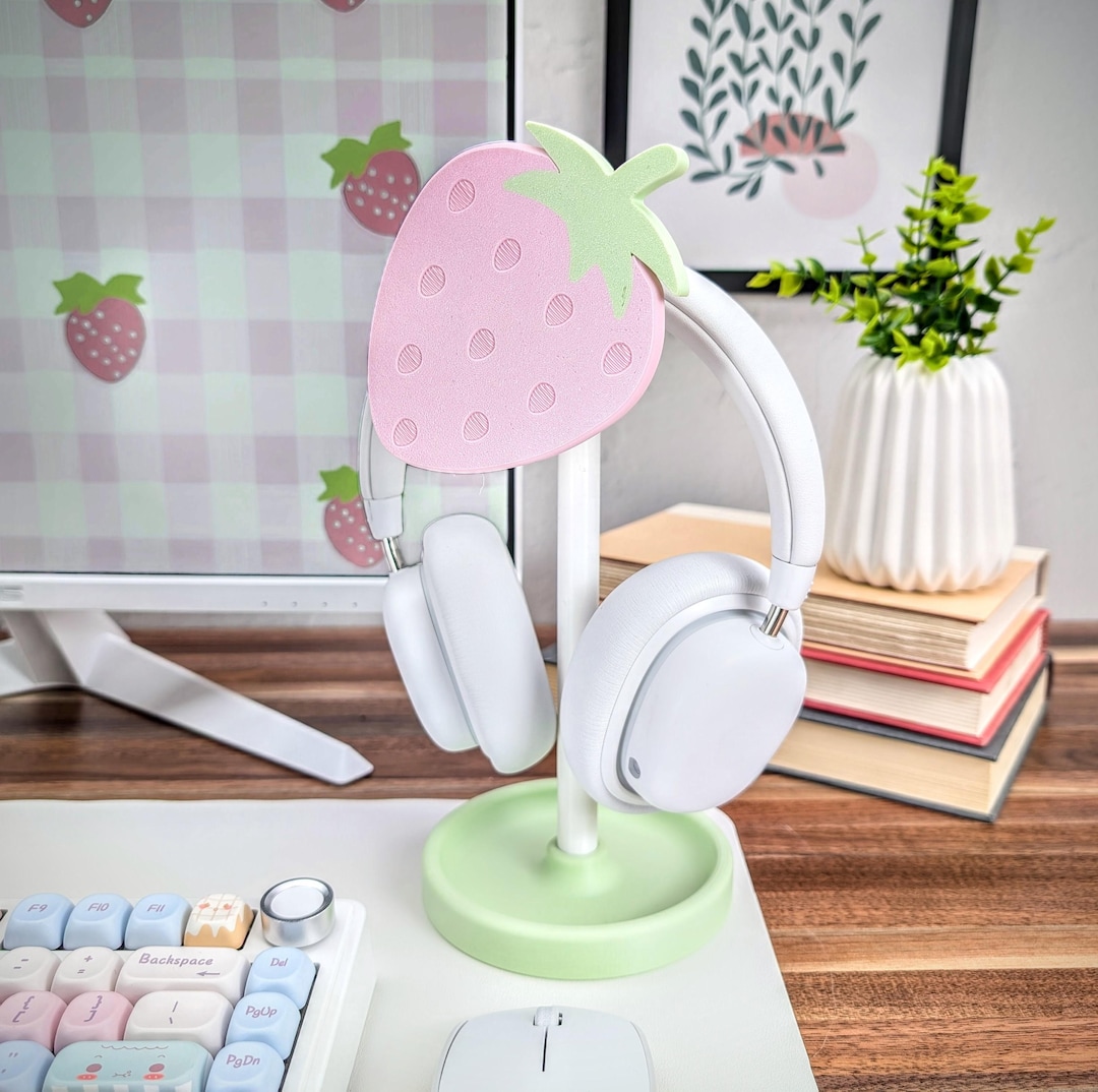 Strawberry Headphone Stand, Wall Mountable Headset Holder, Headphone ...