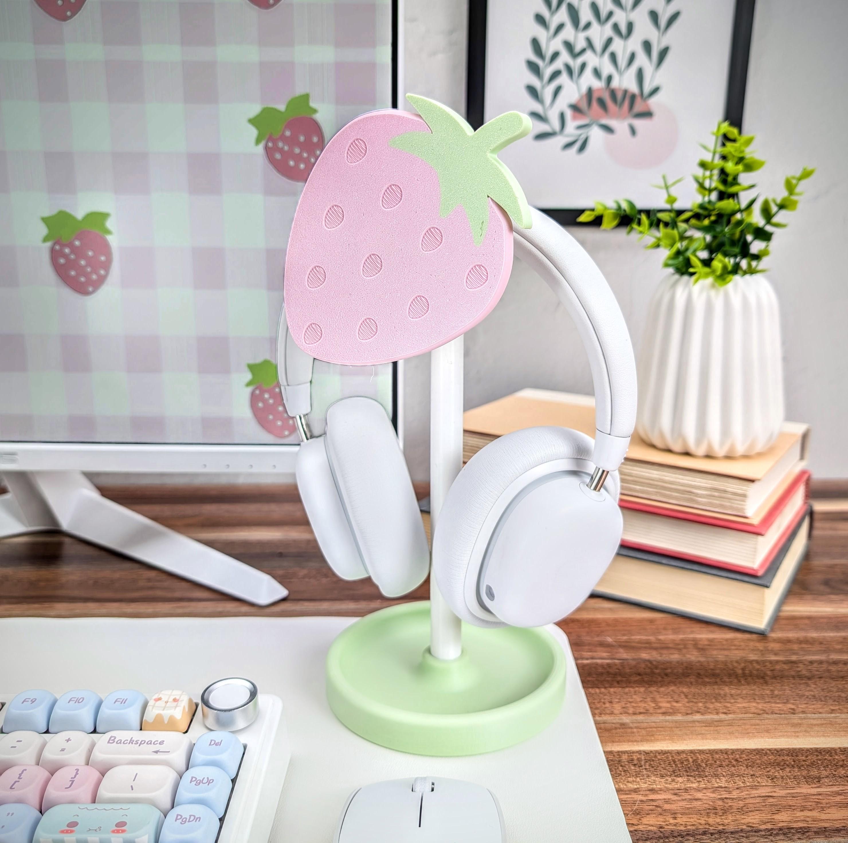 Strawberry Headphone Stand, Wall Mountable Headset Holder, Headphone ...