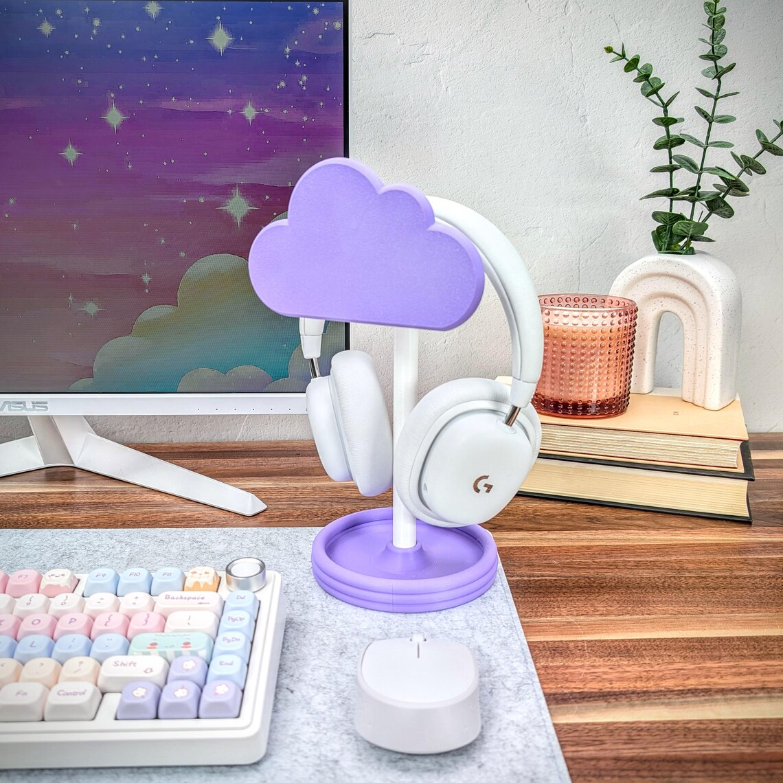 Cloud Headphone Stand, Minimal Wall Mountable Headset Holder, Cute ...